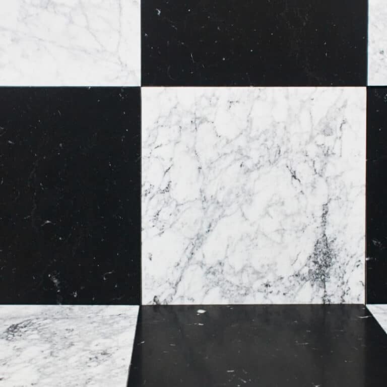 Nero Marquina - Bianco Carrara Chequerboard Honed Marble Tiles - Authentic Stone