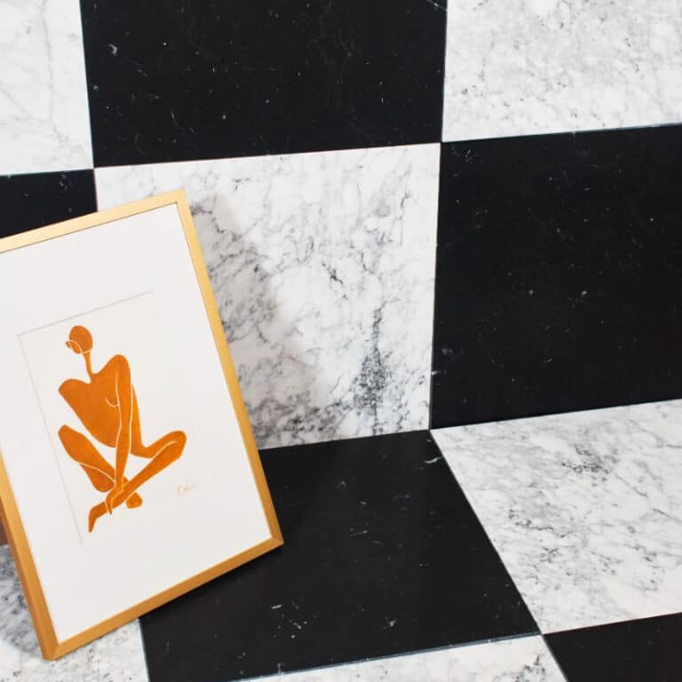 Nero Marquina - Bianco Carrara Chequerboard Honed Marble Tiles - Authentic Stone