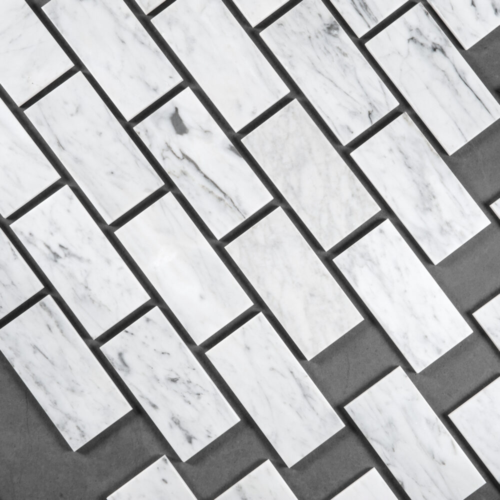 Bianco Carrara Polished Marble Metro Tiles - Authentic Stone