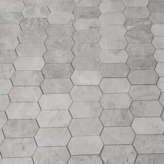 Silver Beige Honed Marble Mini Picket Mosaic - Authentic Stone