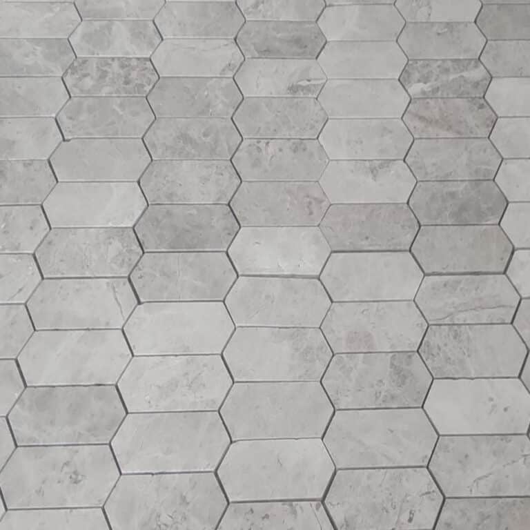 Silver Beige Honed Marble Mini Picket Mosaic - Authentic Stone