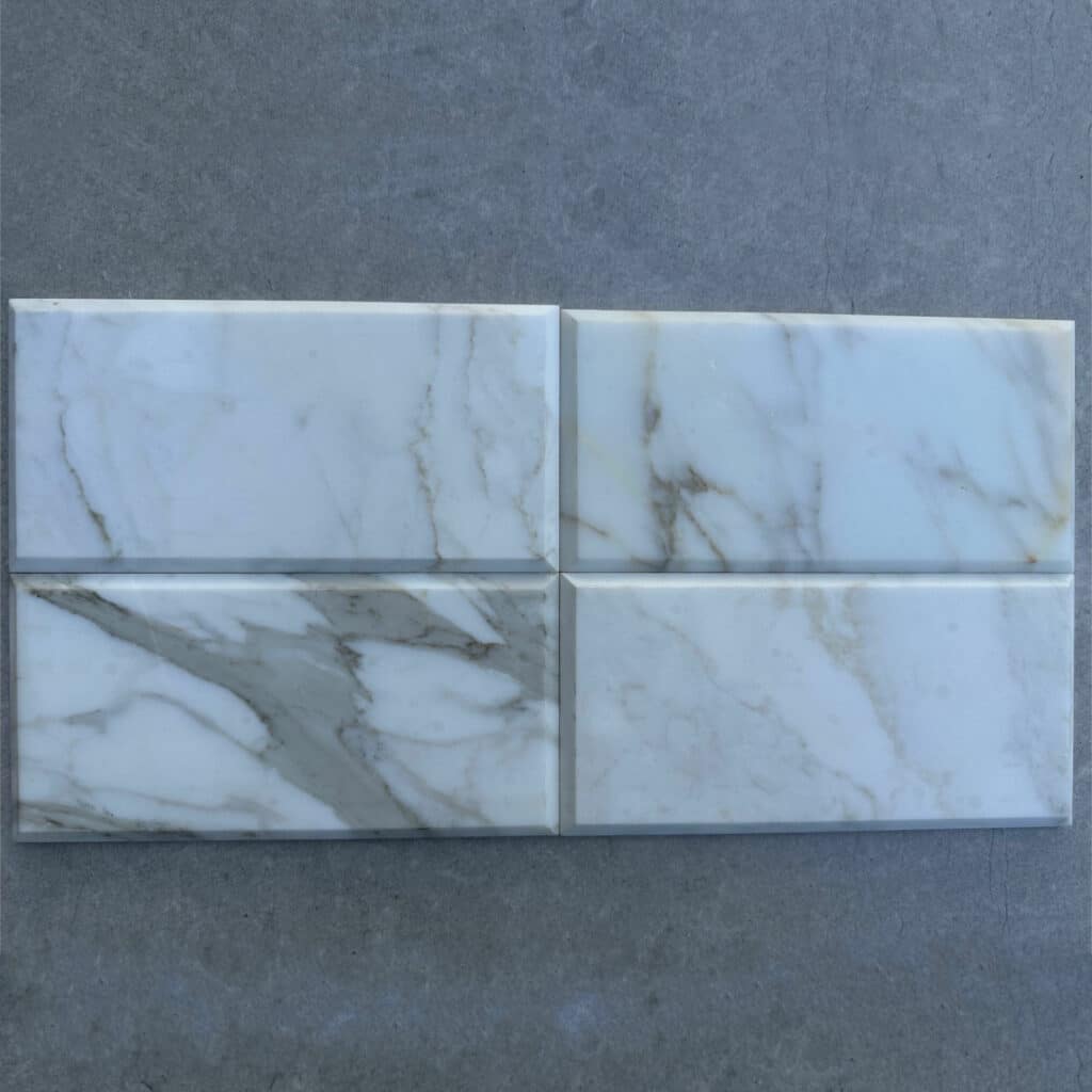 Italian Calacatta Oro Honed Marble Metro Tiles - Authentic Stone